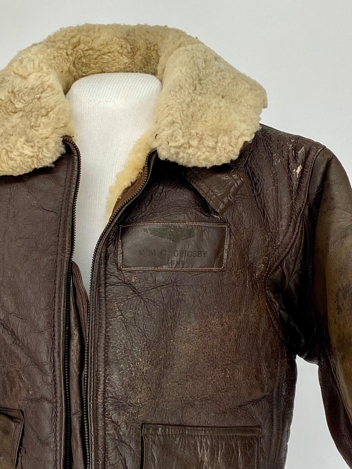 Navy Leather Winter Flight Suit Jacket | Patriots Point Naval ...