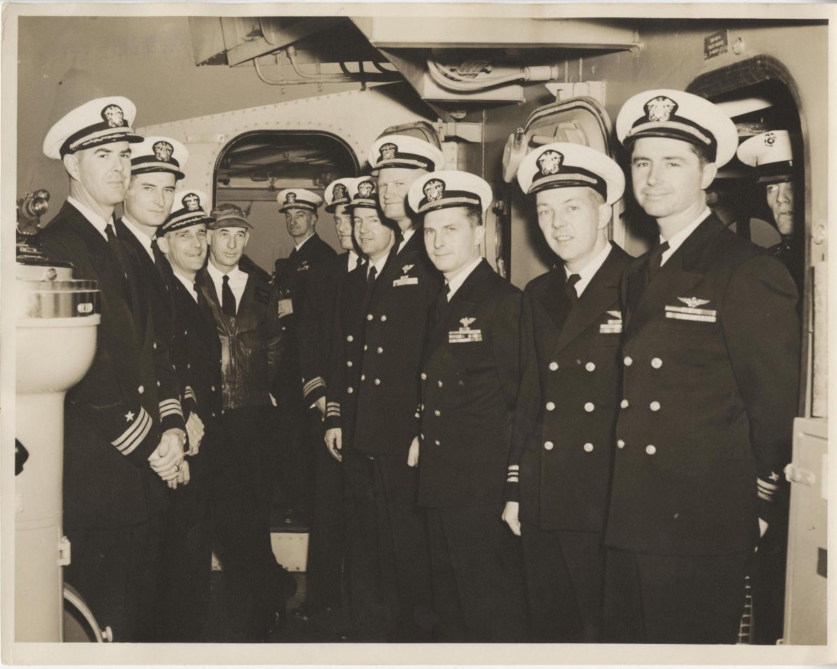 Captain Arnold W. McKechnie with his Commanders | Patriots Point Naval ...