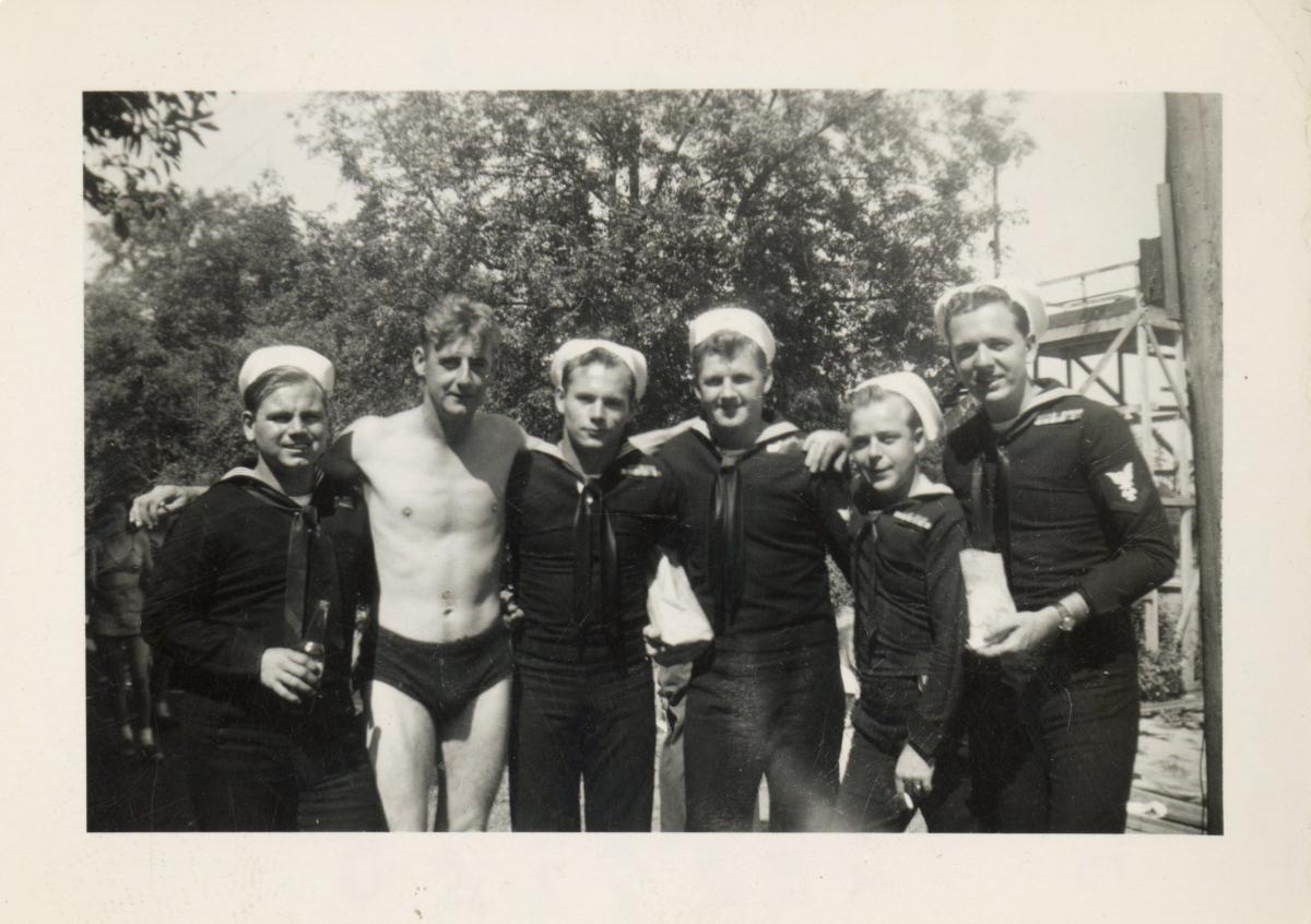 Wilbert Gauding and Shipmates at Angle Lake, Seattle, Washington ...