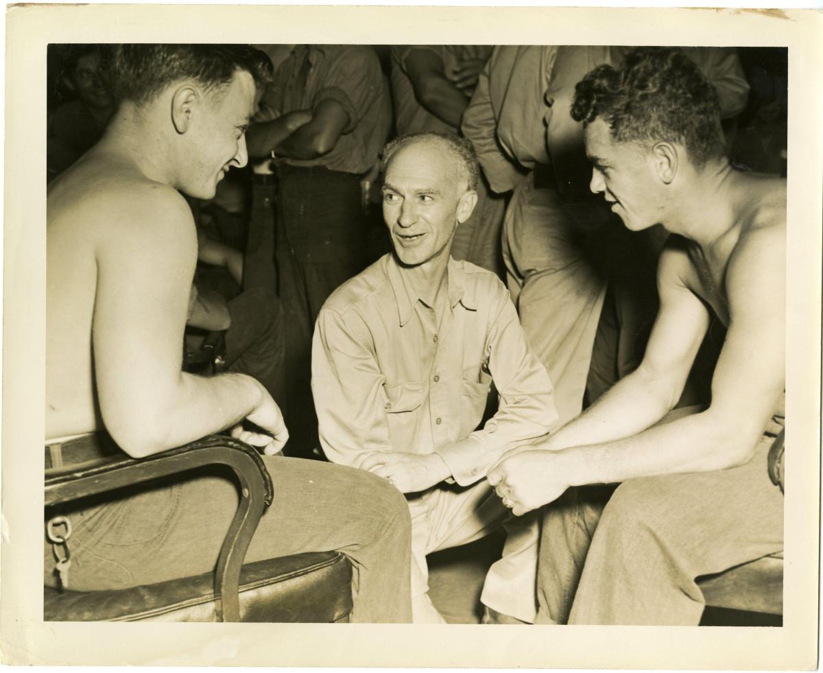 Sailors Talking with Ernie Pyle | Patriots Point Naval & Maritime Museum