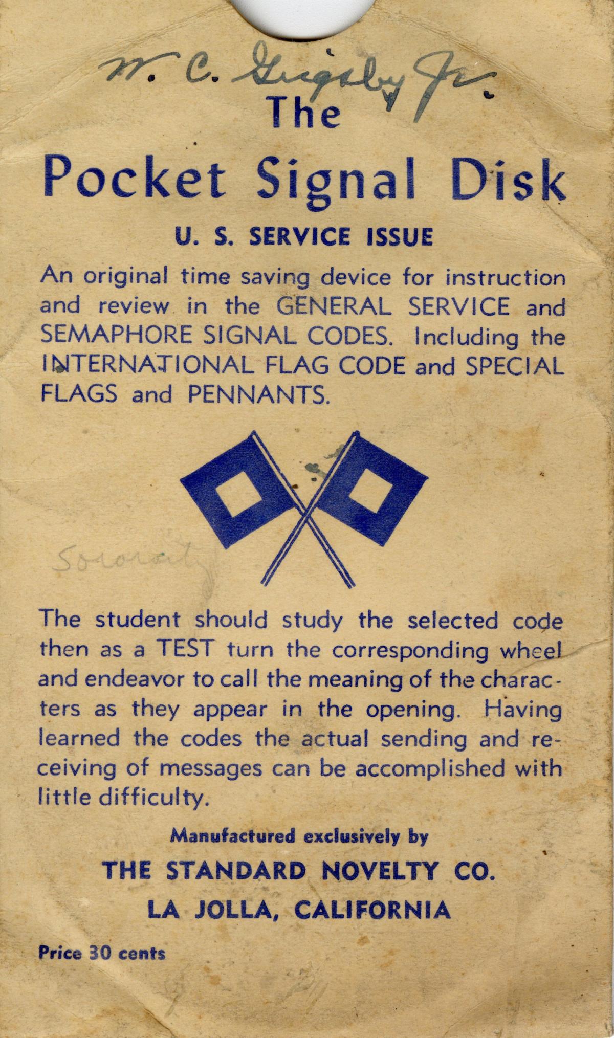 Pocket Signal Disk | Patriots Point Naval & Maritime Museum