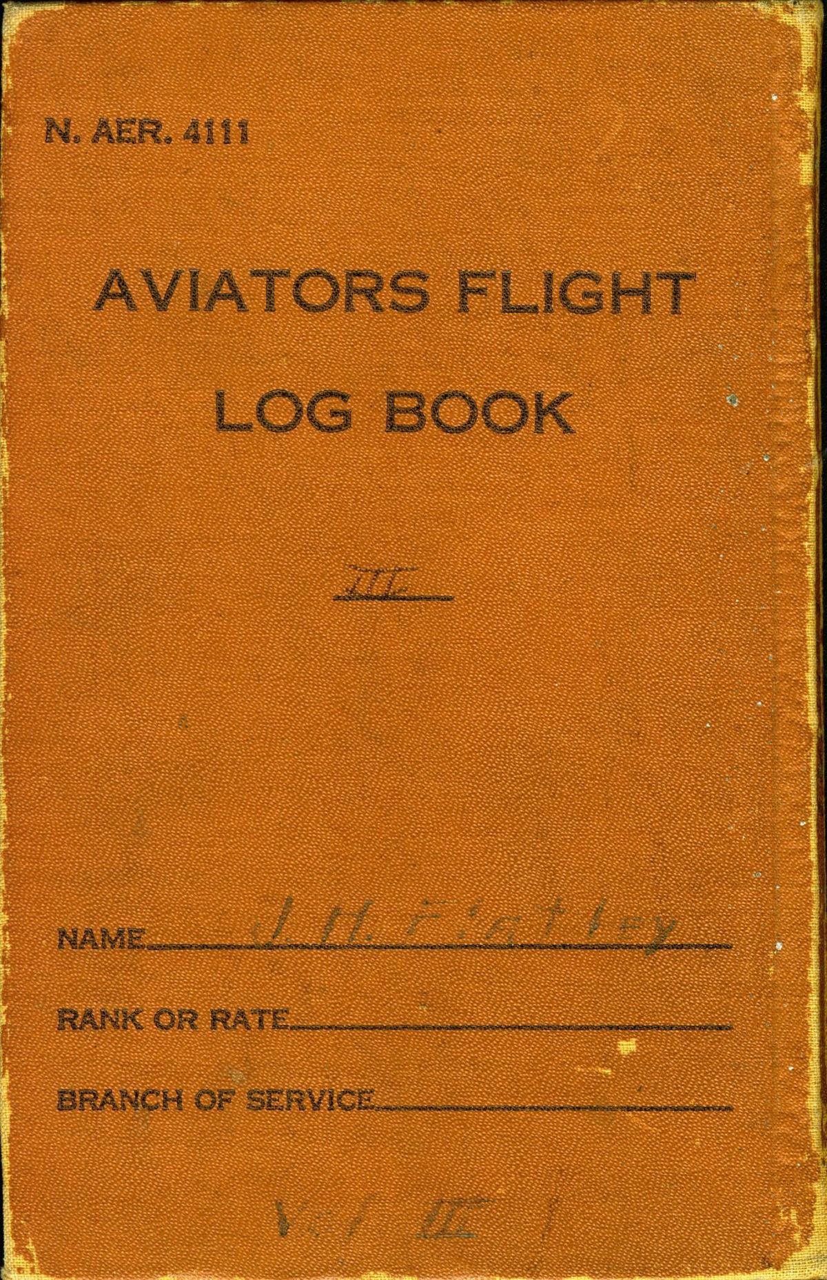 Aviators Flight Log Book (1934-1936) of James H. Flatley, Jr ...
