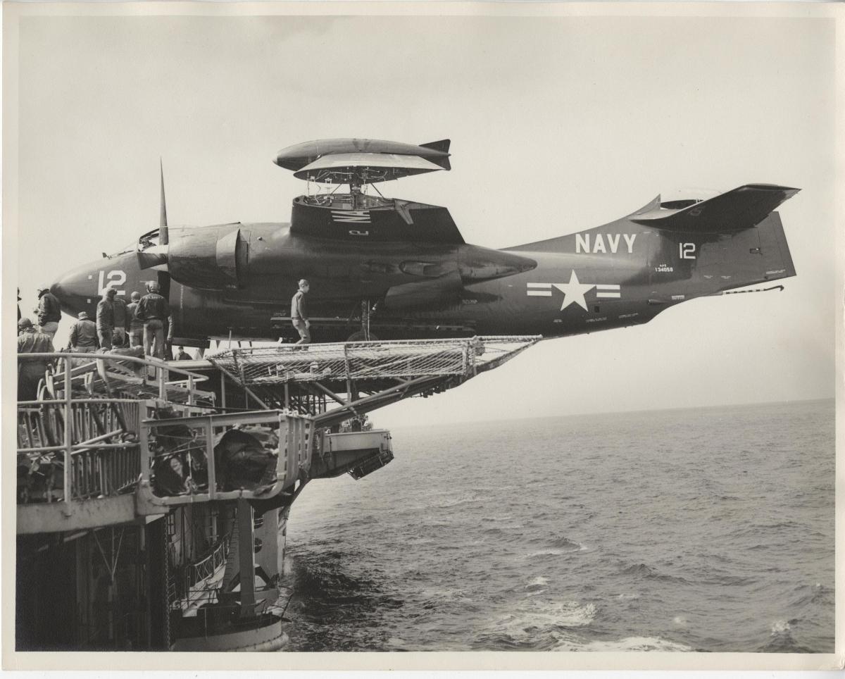 Sideview of an AJ (A-2) Savage on the Flight Deck of the USS Yorktown ...
