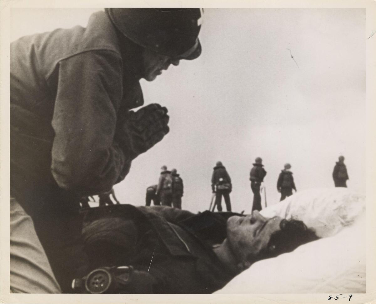 Father Joseph O'Callahan Administers Last Rites on USS Franklin (CV-13 ...
