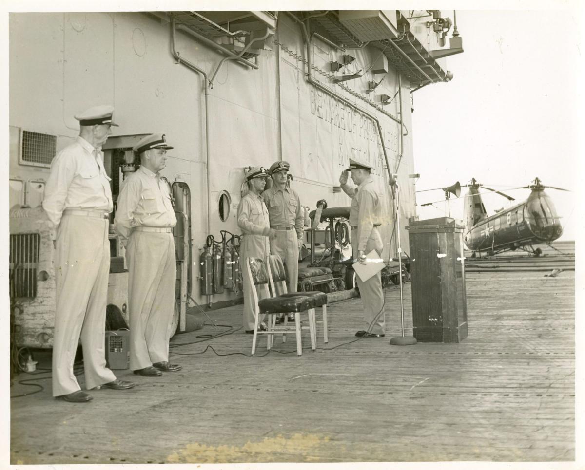 Captain Gerald Huff Relieving Arnold McKechnie | Patriots Point Naval ...