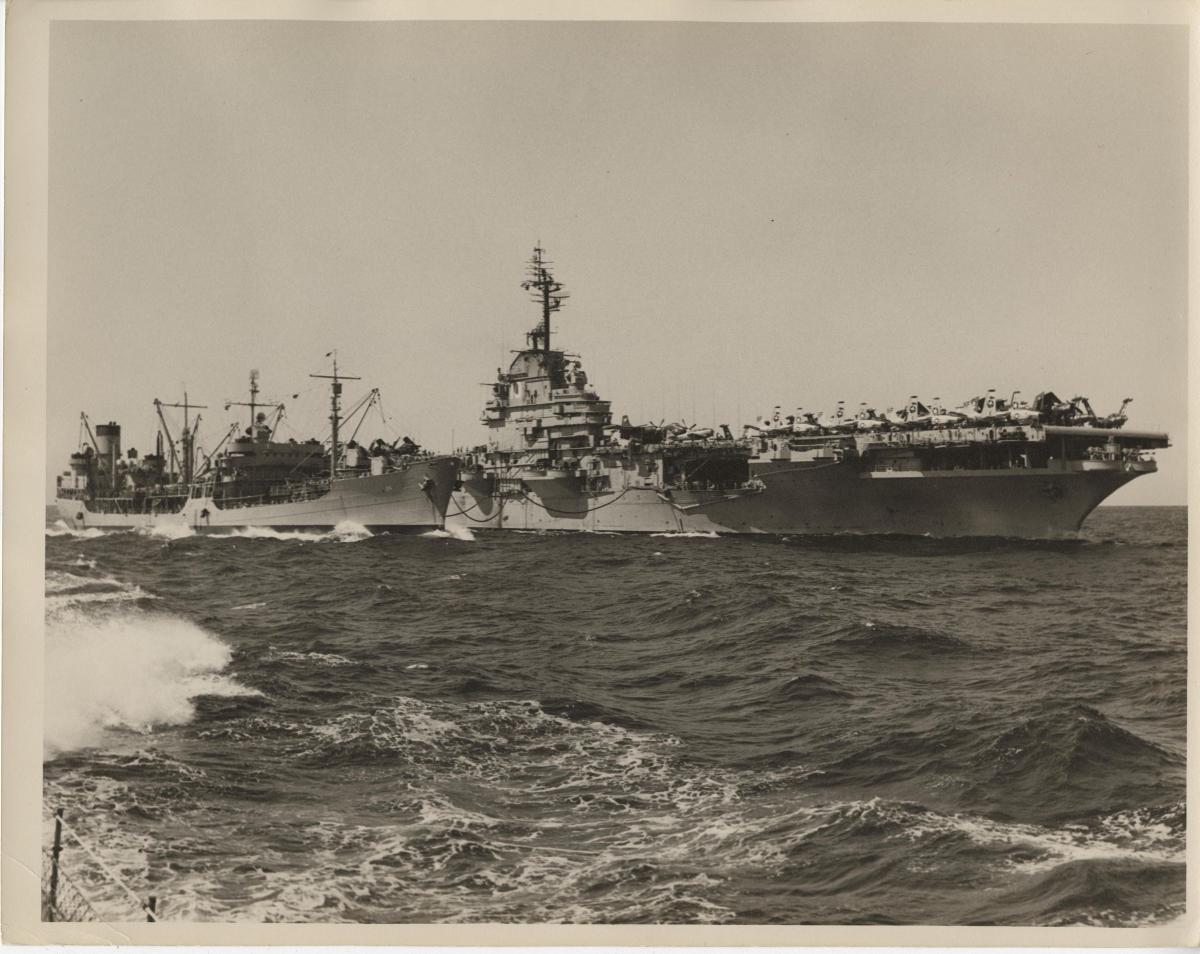 USS Yorktown (CVA-10) Receives Supplies While in the China Sea ...