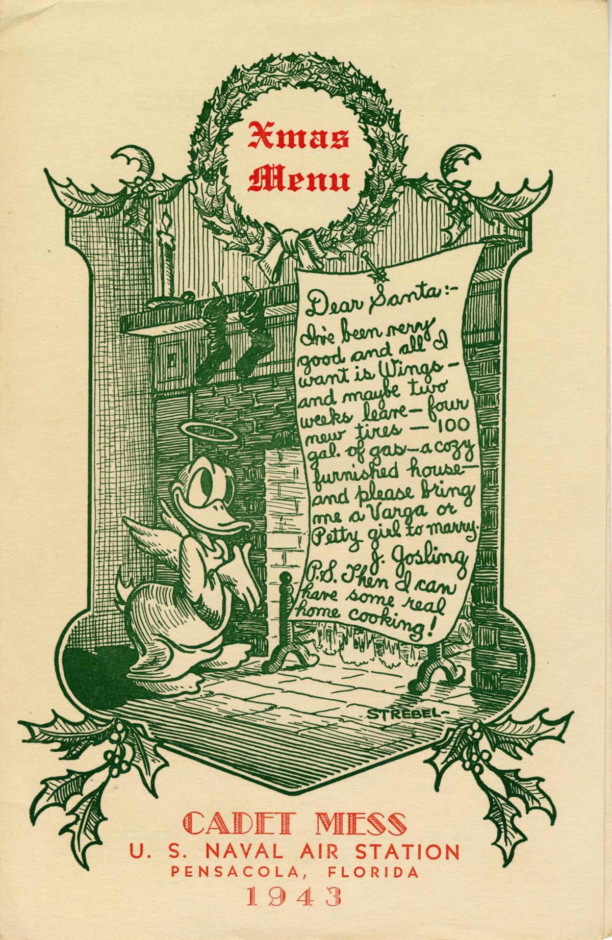Aviation Cadet Mess Christmas Menu, 1943 | Patriots Point Naval ...