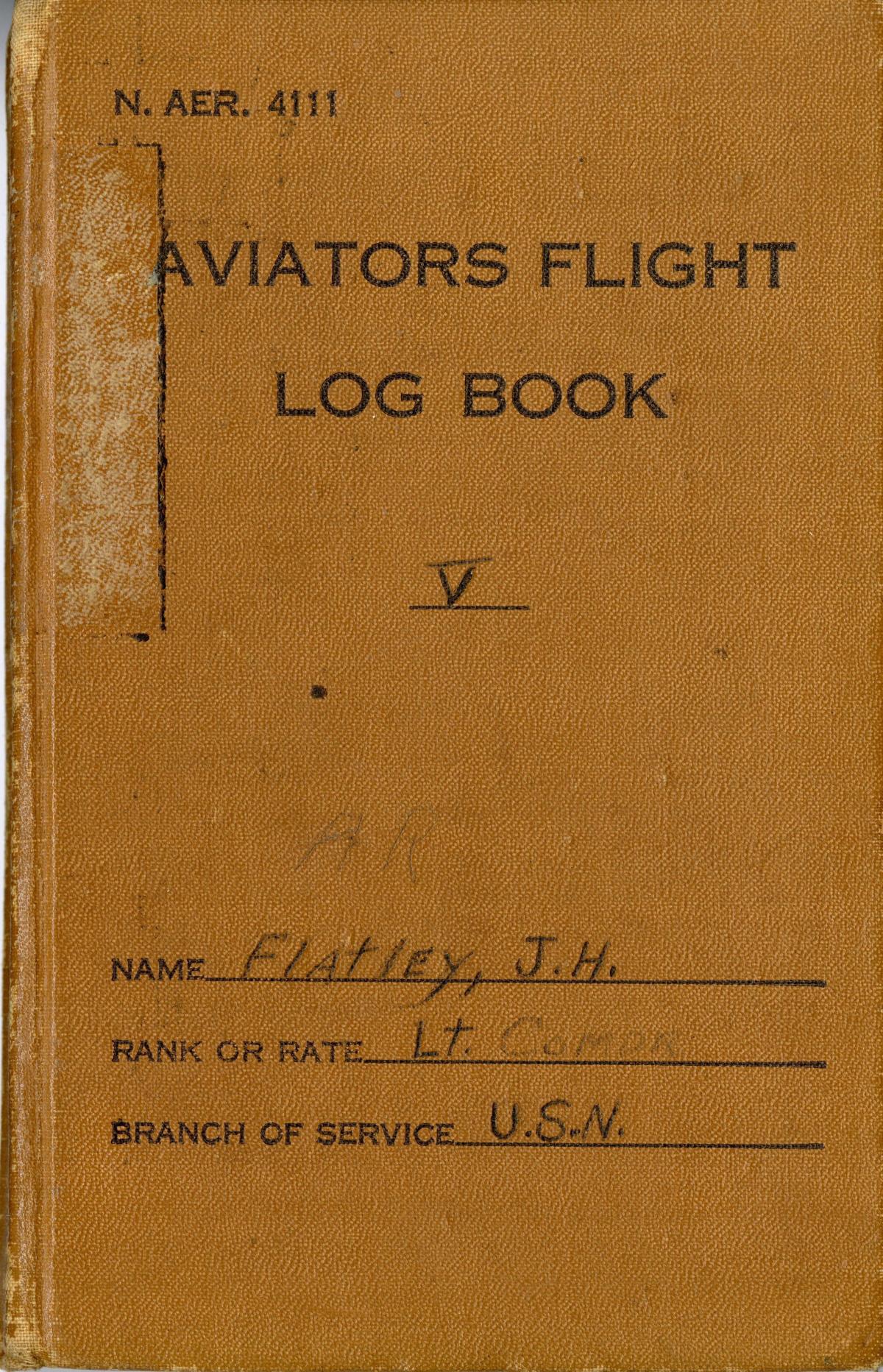 Aviators Flight Log Book (1939-1942) of James H. Flatley, Jr ...