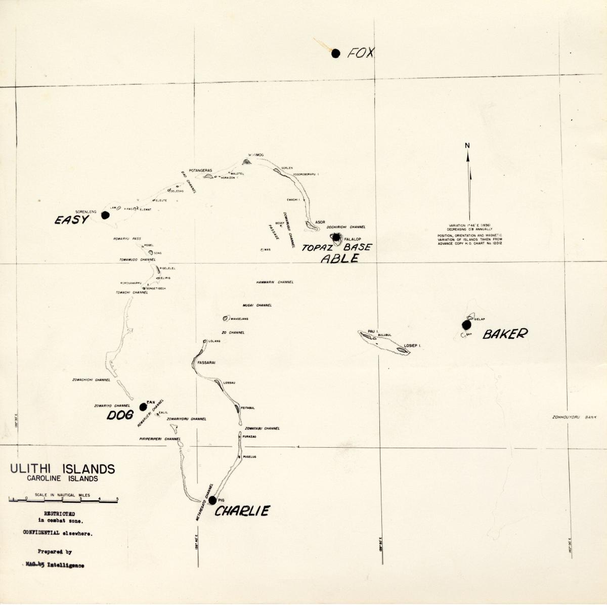 Map of US Military Installations on Ulithi Atoll | Patriots Point Naval ...