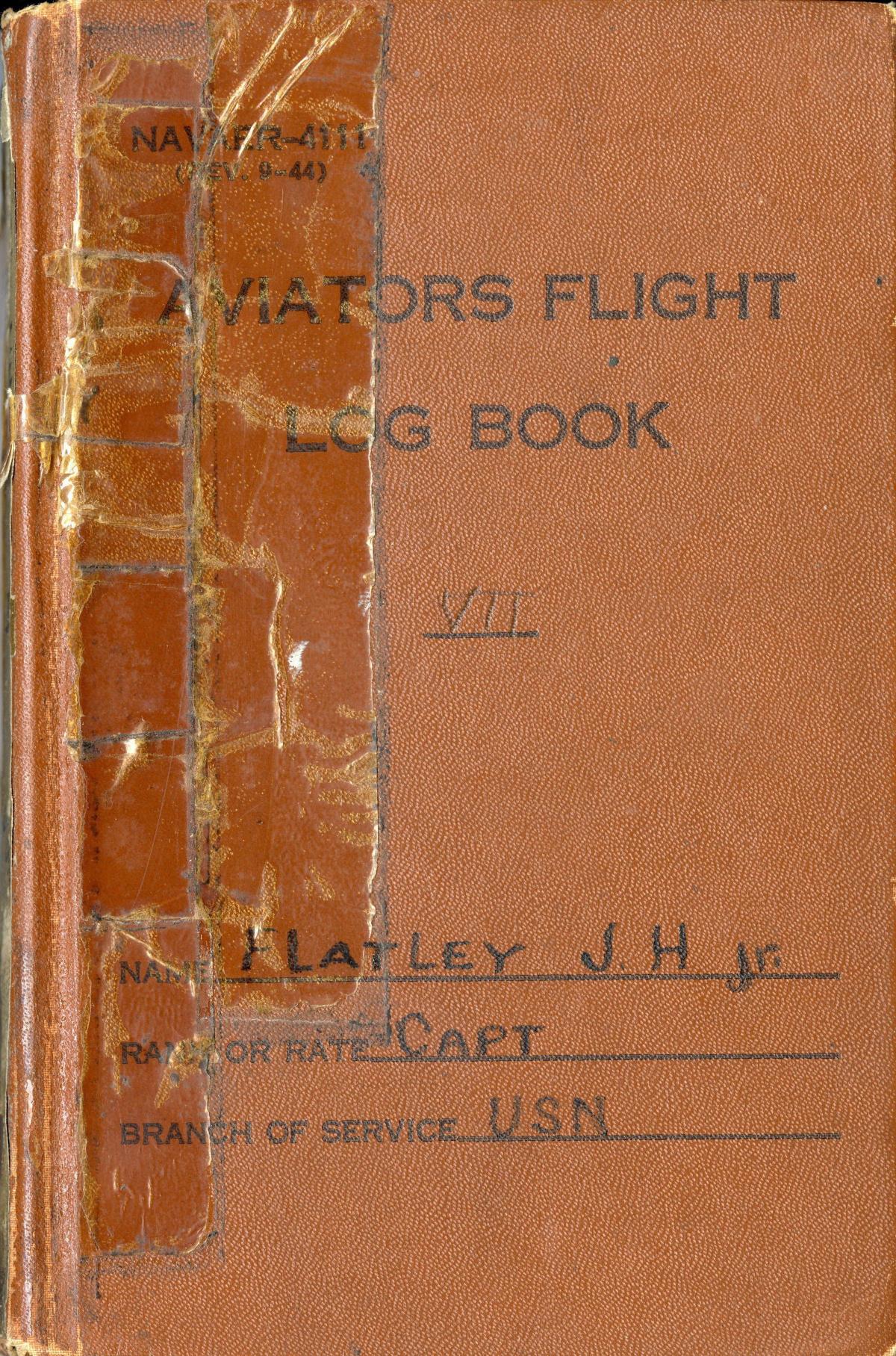 Aviators Flight Log Book (1948-1957) of James H. Flatley, Jr ...